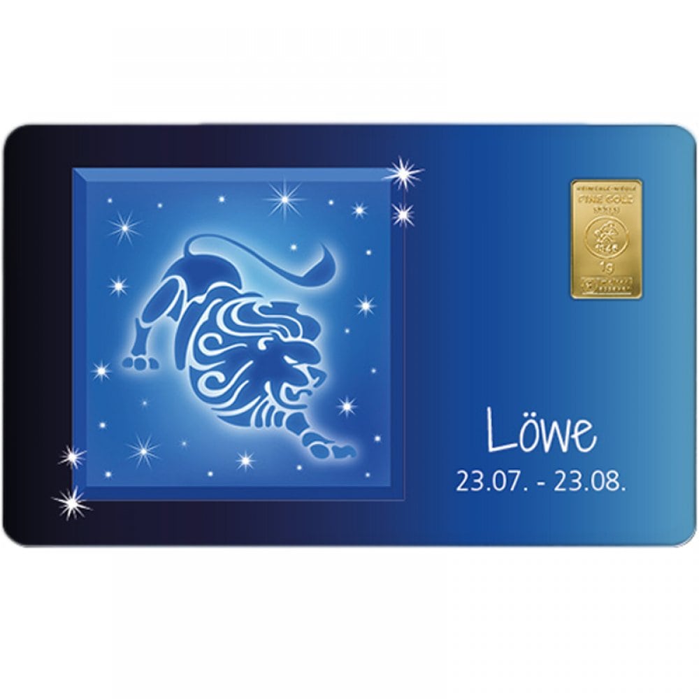 1g Goldbarren Geschenk Sternzeichen Löwe -->