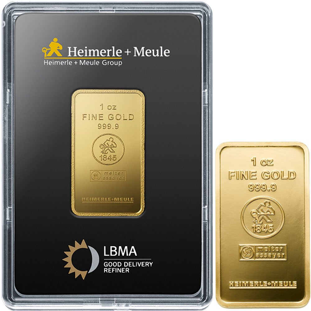 1 Unze Goldbarren Heimerle + Meule geprägt