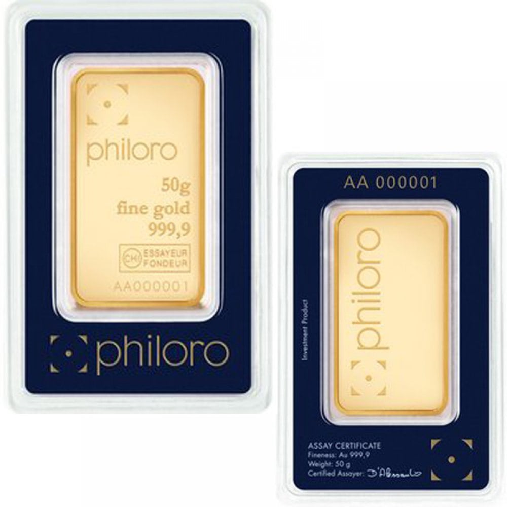 Goldbarren 50 g - philoro Gold