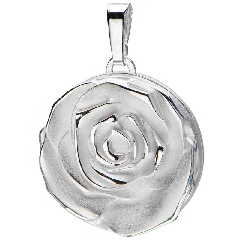 JOBO Medaillon Rose 925 Sterling Silber matt für 1 Foto