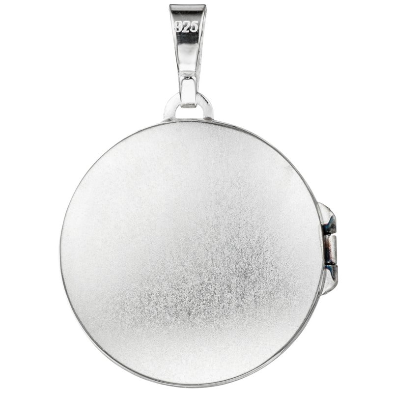 JOBO Medaillon rund für 2 Fotos 925 Sterling Silber matt Anhänger zum ...